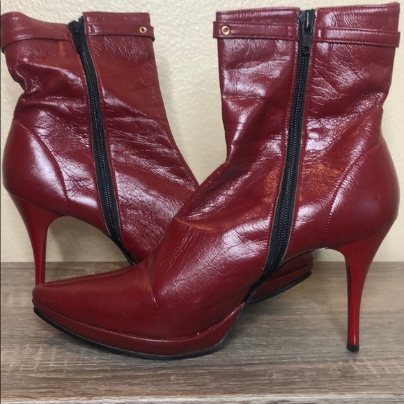 Shoes | Sexy Red Platform Ankle Boots | Poshmark